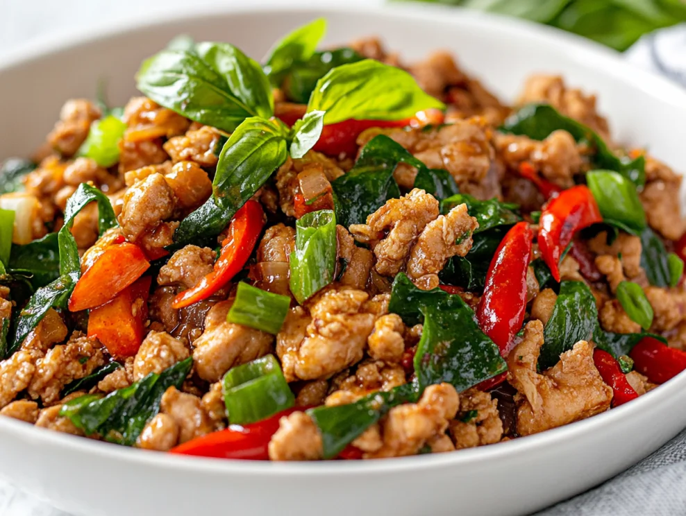 Easy Thai Basil Chicken Stir Fry Recipe Ready In 25 Minutes